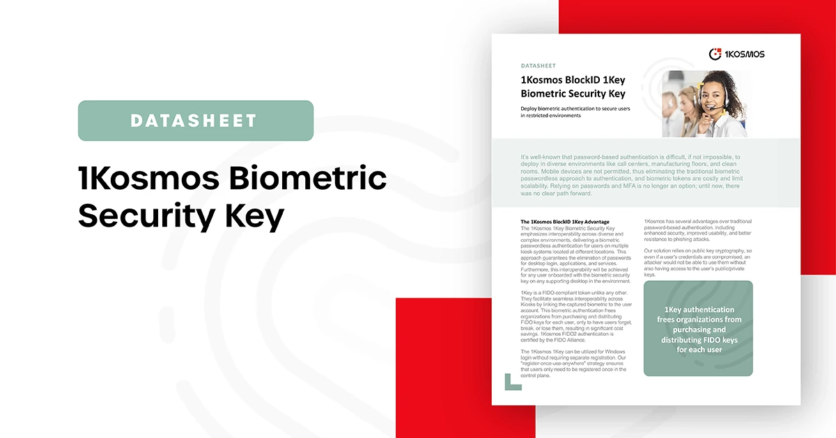 1Kosmos 1Key Biometric Security Key - 1Kosmos