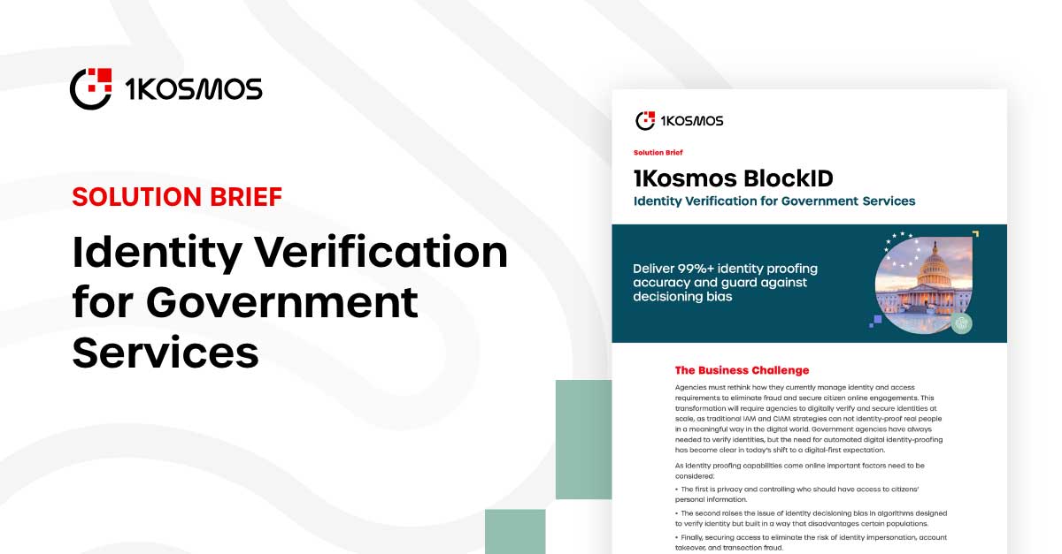 Identity Verification for Government Services - 1Kosmos Datasheet